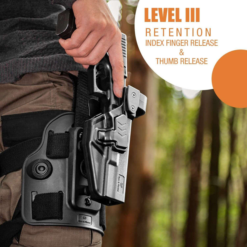 Level III Holster for Glock 19/17 Drop Leg Holster, Duty Leg Holster f ... Level III Holster for Glock 19/17 Drop Leg Holster, Duty Leg Holster f ...